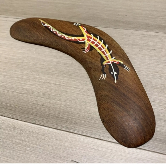 bunabiri | Accents | Vintage Hand Painted Aboriginal Art Boomerang ...